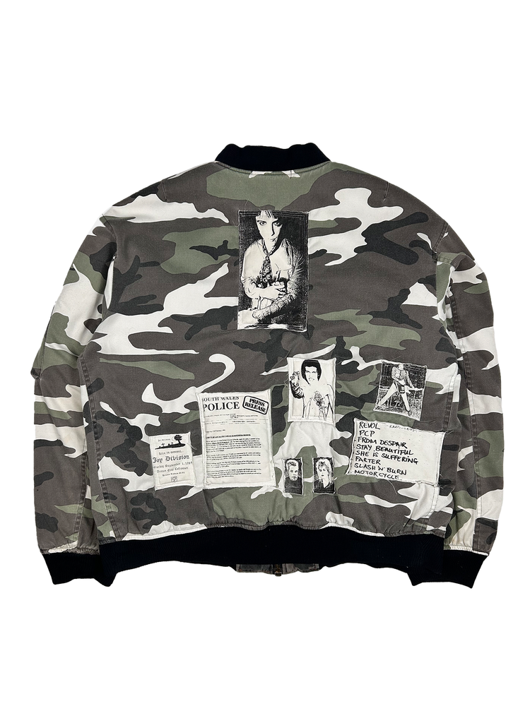Raf Simons AW2001 "Riot, Riot, Riot" MA-1 Camo Patched Bomber - Archived