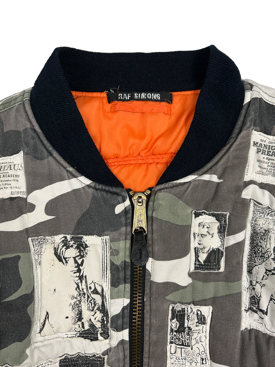 Raf Simons AW2001 "Riot, Riot, Riot" MA-1 Camo Patched Bomber - Archived